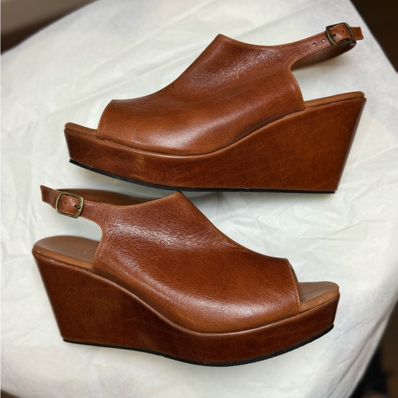 Cordani | Shoes | Nib 249 Cordani Fellesley Cognac Wedge Leather ...